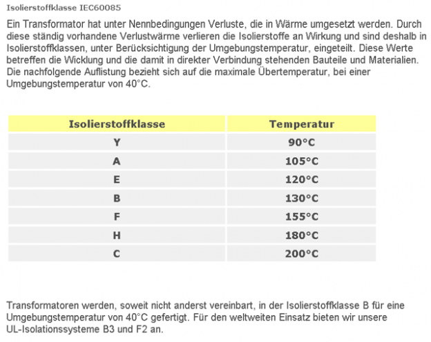 Isolationsklasse_IEC85 - Schmidbauer Transformatoren und Gerätebau GmbH